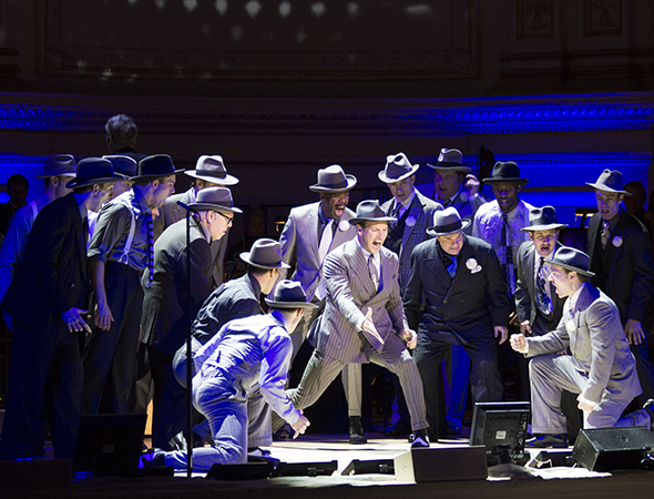 Nathan Lane, Megan Mullally, Patrick Wilson, and Sierra Boggess in Guys ...