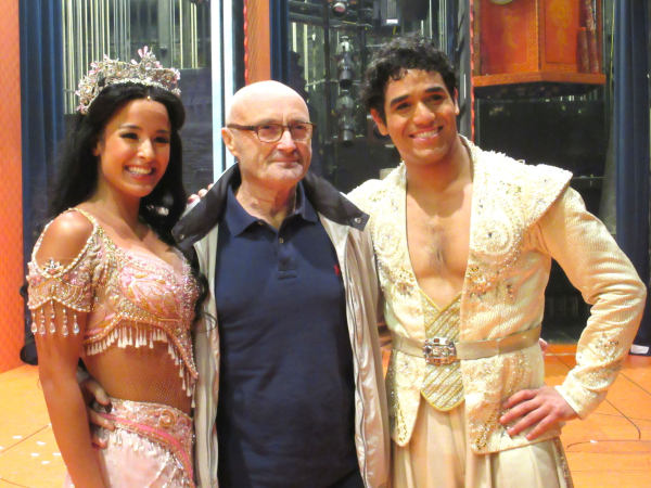 Musician Phil Collins Goes Backstage at Aladdin on Broadway ...