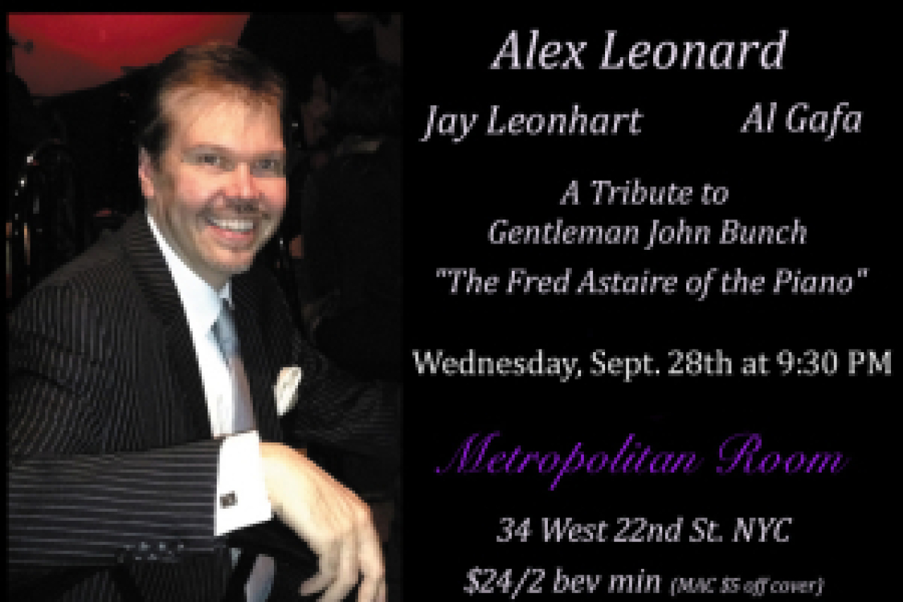 Get the Best Tickets for A Tribute to Gentleman John Bunch, The Fred ...