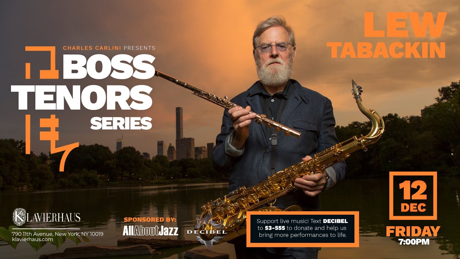 Boss Tenors Series: Lew Tabackin on New York City: Get Tickets Now ...